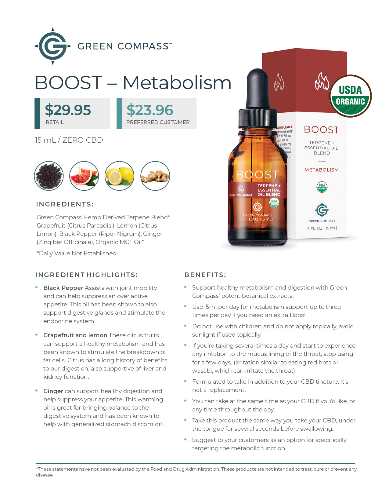 Organic BOOST - Metabolism - Green Compass, Inc